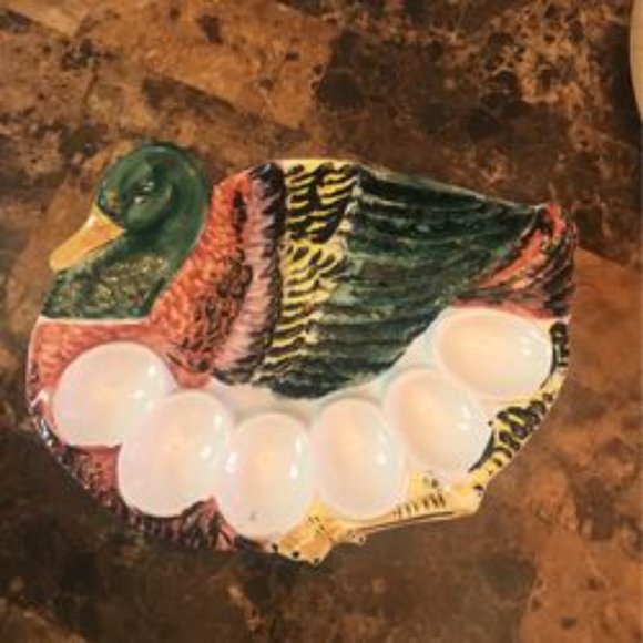 Dining | Vintage Italy Handpainted Ceramic Duck Egg Plate | Poshmark